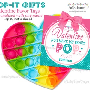Valentine Pop It Gift Tags Valentines Gifts Teacher Gifts Pop-its ...