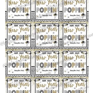New Years Pop It Champagne Gift Tags, New Year Gifts, Party Gifts, Pop ...
