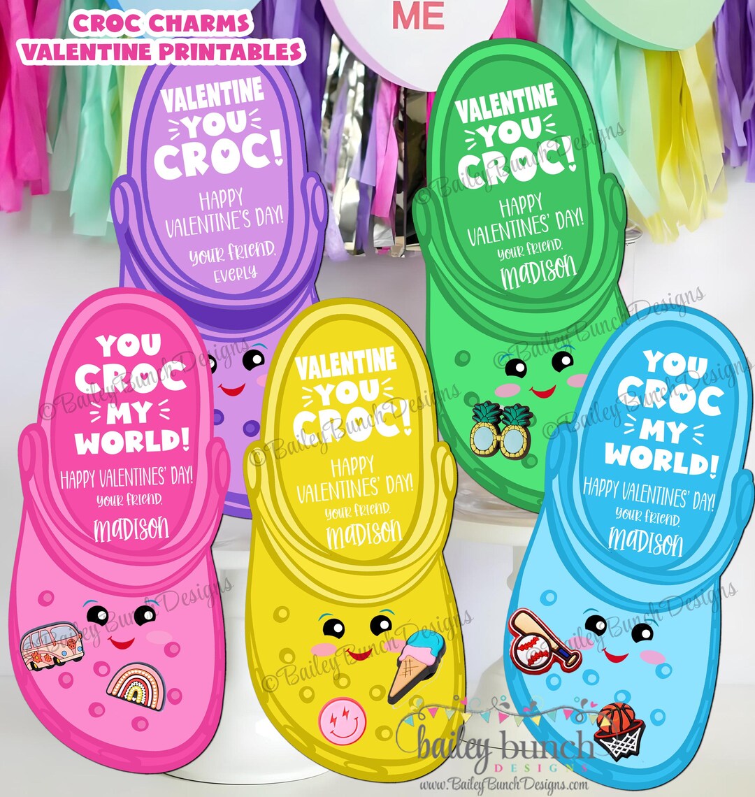 Croc Shoe Valentine: Editable Classroom Valentines (instant Download ...