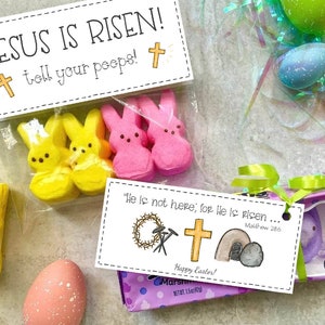 He is Risen Tell Your Peeps - Easter Treat Bag Toppers - Jesus is Risen ...