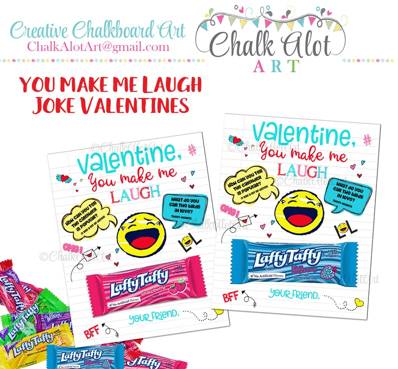 Joke Valentines, Emoji Valentine, 8 Different JOKES, Funny Valentine's ...