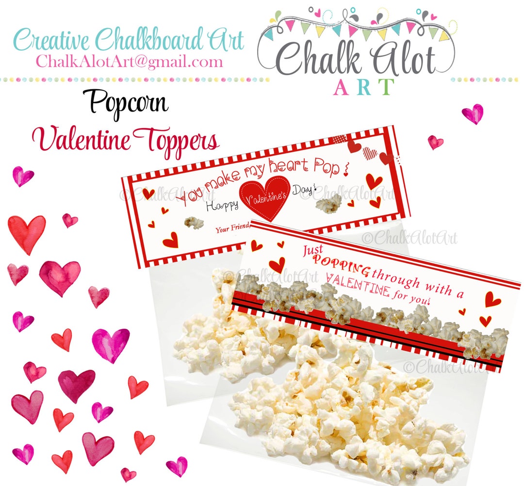 You Make My Heart POP Treat Bag Toppers, Popping Through With a ...