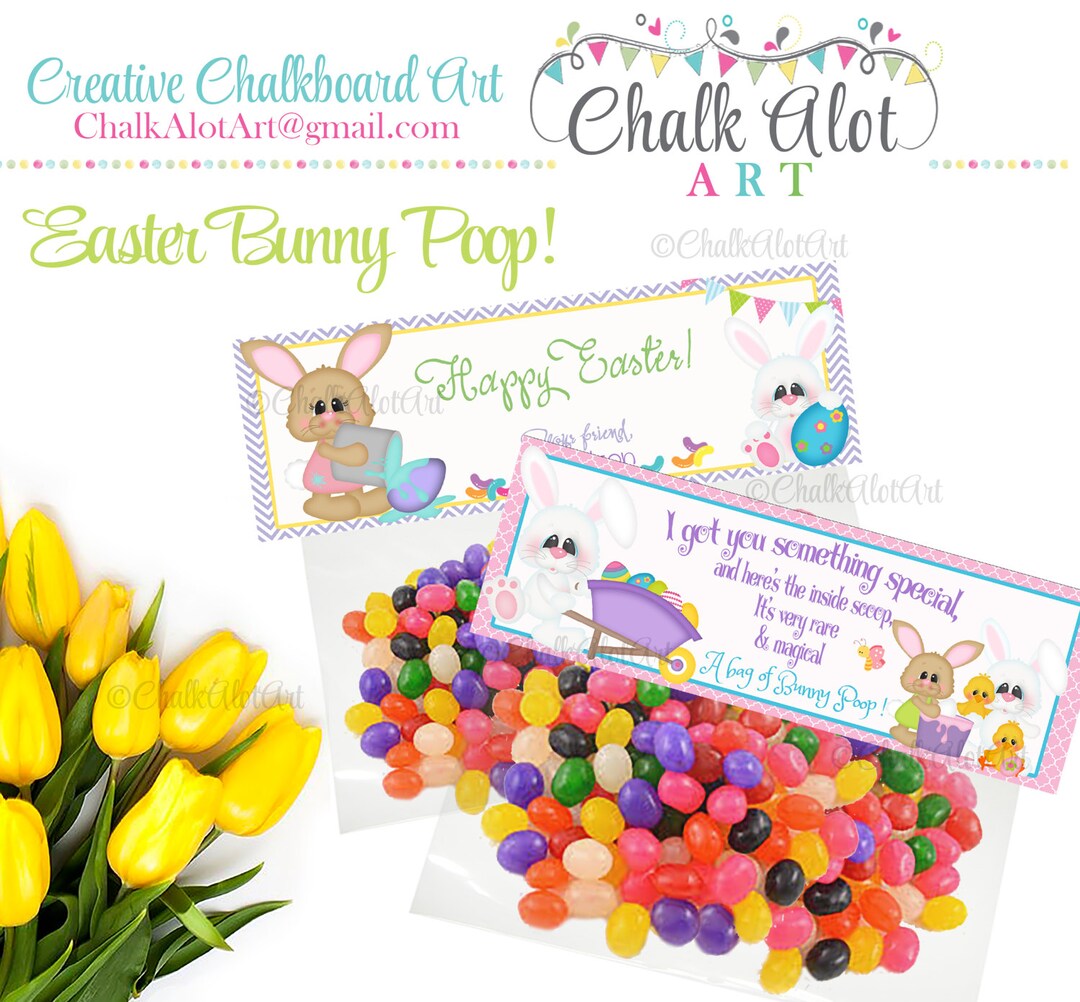 Easter Bunny Poop Treat Bag Toppers, Easter Favors, Easter Treat Tags ...