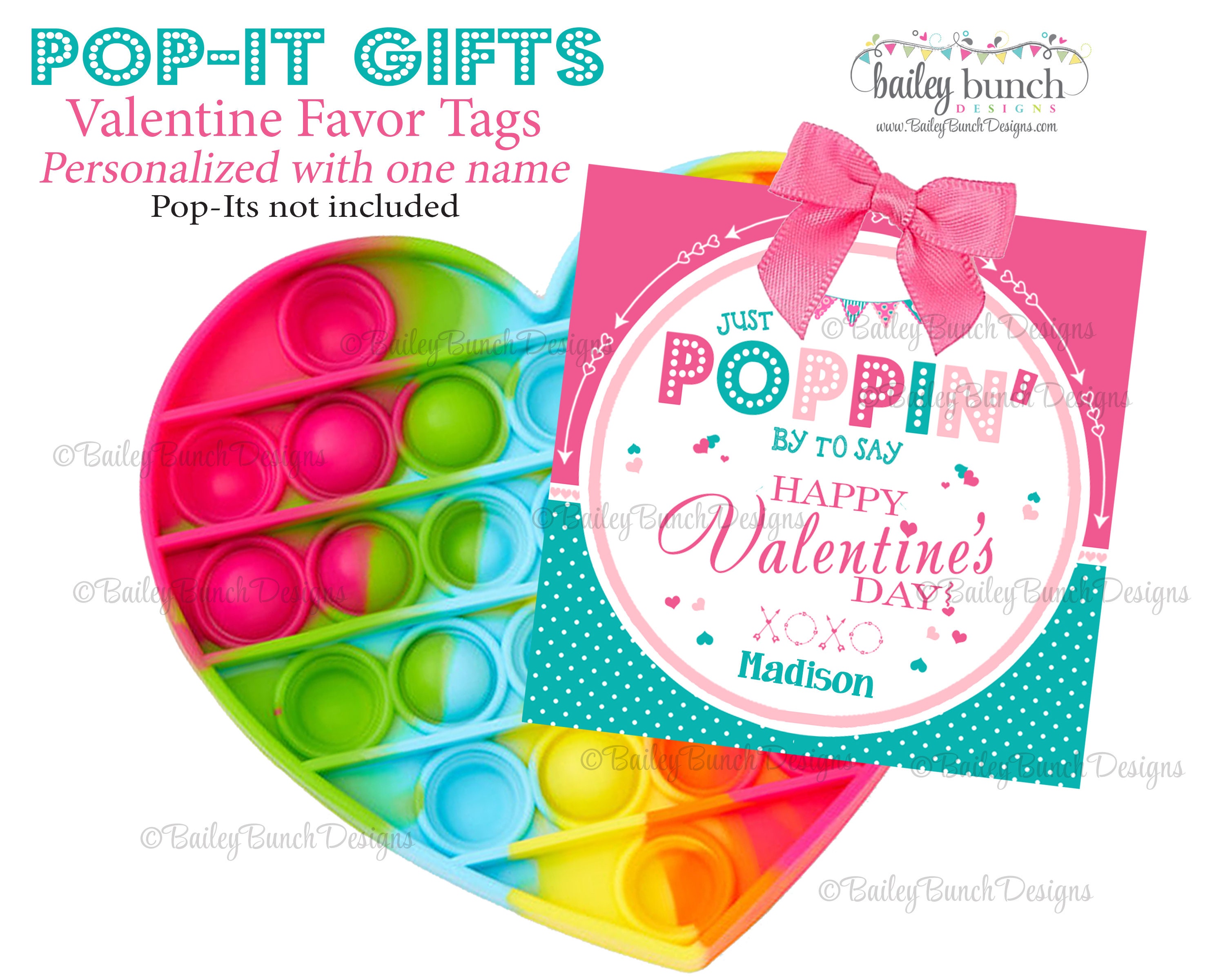Valentine Pop It Fidget Gift Tags Valentines Gifts Teacher Gifts Pop ...