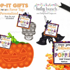 Halloween Pop It Fidget Tags, Trick or Treat, Non Candy, Teacher Gifts ...