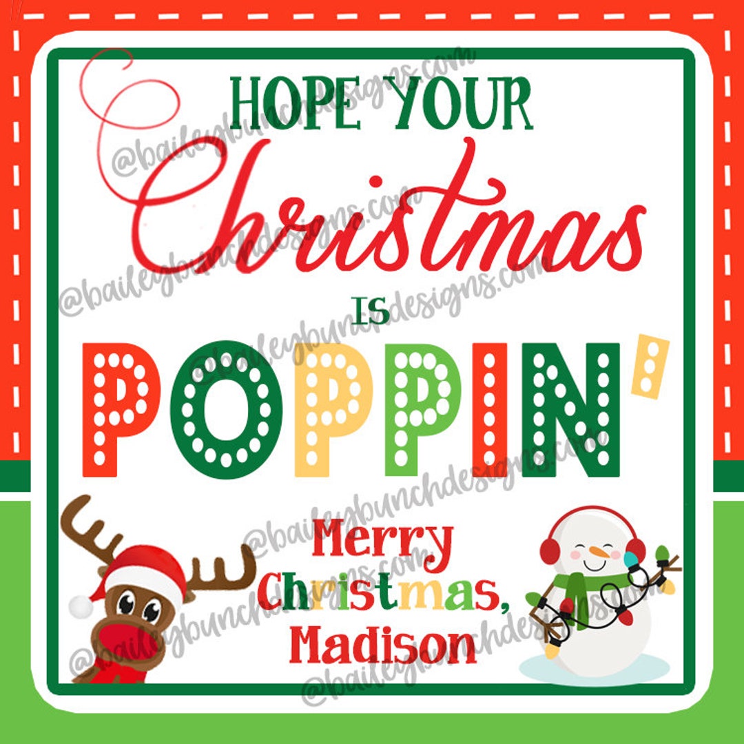 Christmas Pop It Fidget Gift Tags, Christmas Gifts, Teacher Gifts, Pop ...