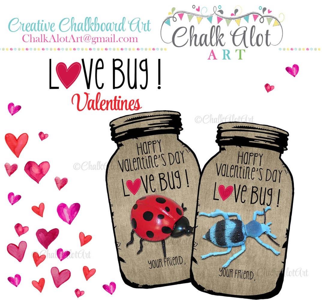 Love Bug Valentines, Love Bug Valentine Favors, Valentine's Day. Bug ...