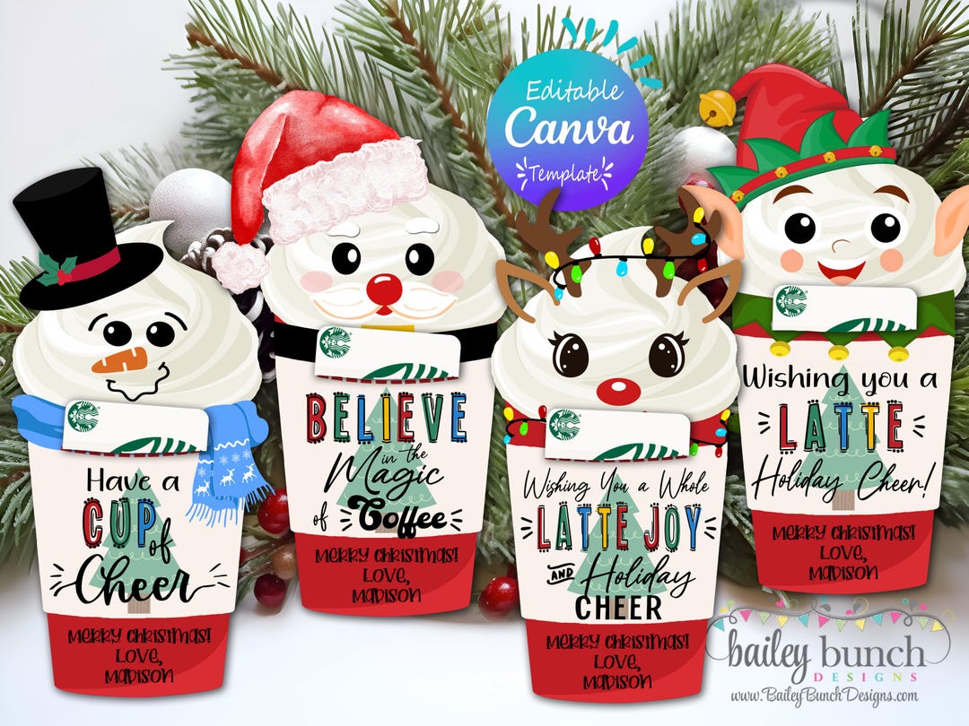 Christmas Coffee Gift Card Holder Printable, Teacher Gift, Staff Gift ...