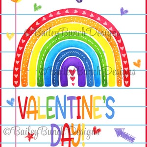 Rainbow Valentines Gift Tags Colorful Valentine's Tags Teacher Pencil ...