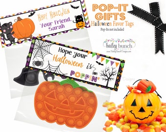 Halloween Pop It Fidget Gift Tags Halloween Gifts Teacher - Etsy