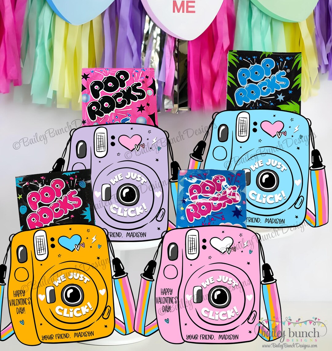 Camera Valentines, Valentine Printable, Instant Camera Valentine, Kids ...