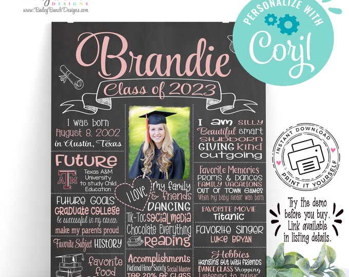 Graduation Chalkboard Sign Red Graduation Poster Graduation Board ...