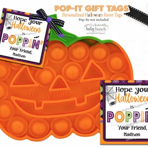 Halloween Pop It Fidget Tags, Trick or Treat, Non Candy, Teacher Gifts ...