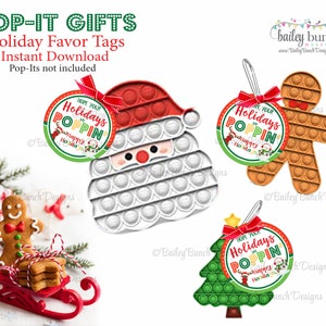 Holiday Pop It Fidget Gift Tags Holiday Gifts Pop-it Gift - Etsy