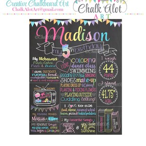 Rainbow Birthday Chalkboard, Glitter, Sparkle, Birthday Poster ...