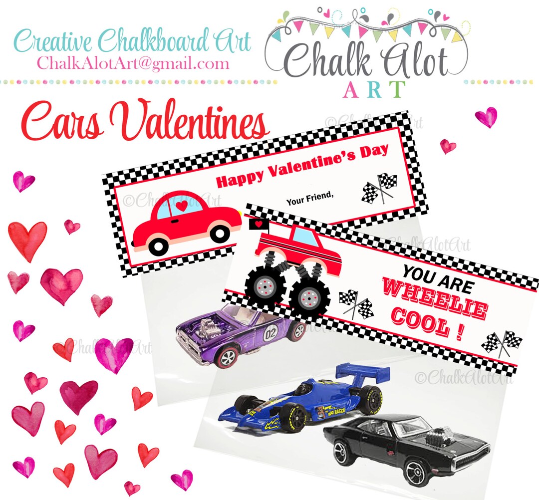 You Are Wheelie Cool Valentine Treat Bag Toppers, Valentine Favors ...