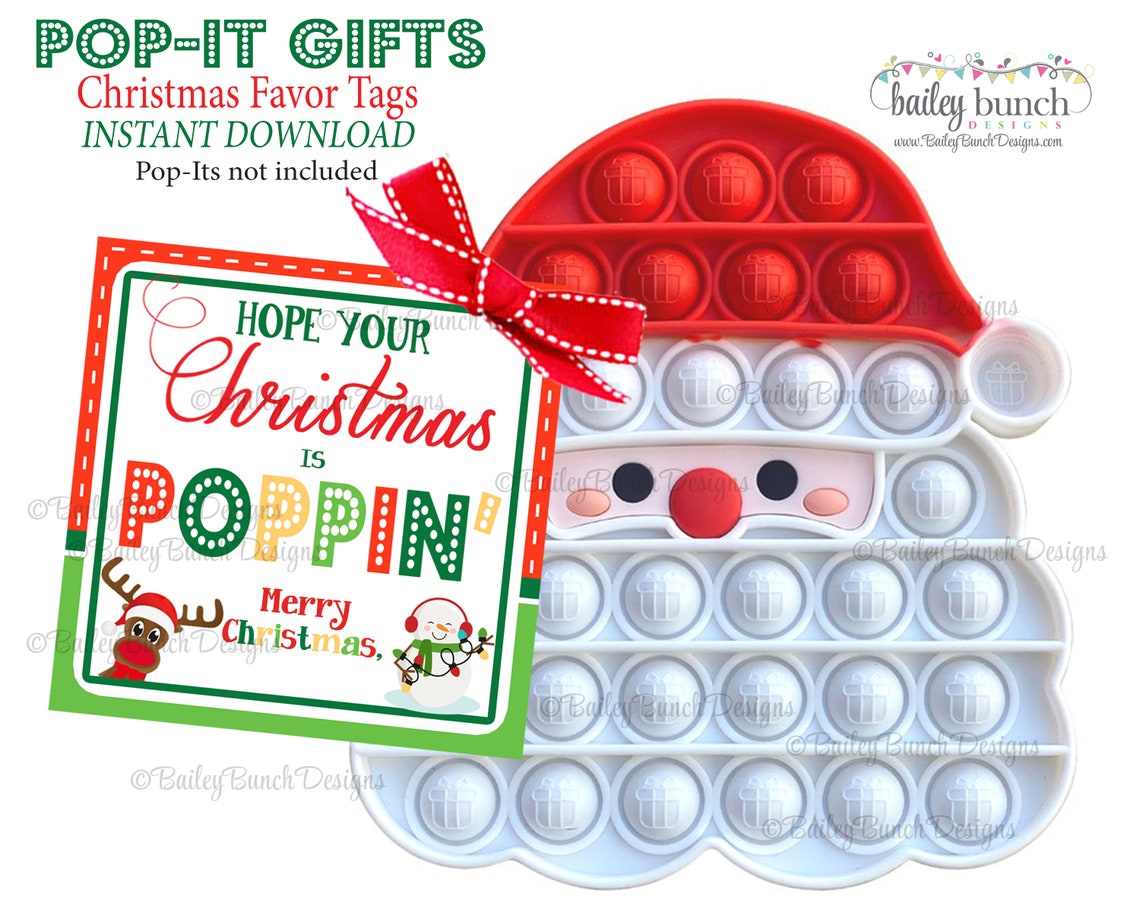 Christmas Pop It Fidget Gift Tags Gifts Teacher Gifts Pop-it | Etsy