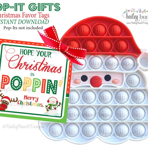 Christmas Pop It Gift Tags Personalized Pop It Tag Christmas - Etsy