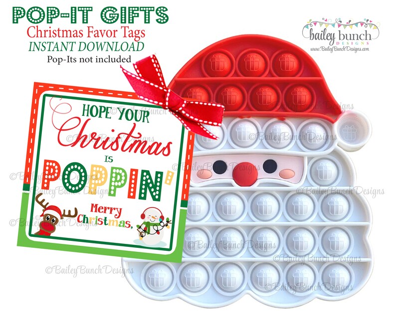Christmas Pop It Fidget Gift Tags Gifts Teacher Gifts Pop-it | Etsy