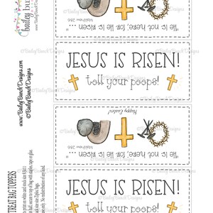 He is Risen Tell Your Peeps - Easter Treat Bag Toppers - Jesus is Risen - Printable HIRP05 ...