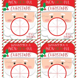 Santa Nose Playdoh Christmas Cards, Playdoh Favors, Merry Christmas ...