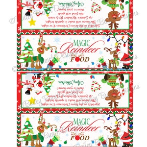 Christmas Reindeer Food Treat Bag Toppers, Christmas Favors - Instant ...