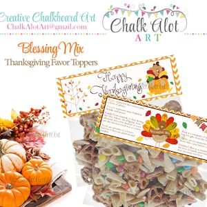 Thanksgiving Blessing Mix Favor Toppers, Thanksgiving Favors ...