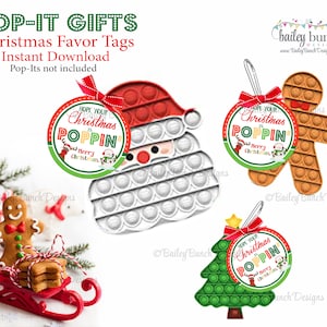 Christmas Pop It Fidget Gift Tags, Christmas Gifts, Teacher Gifts, Pop ...