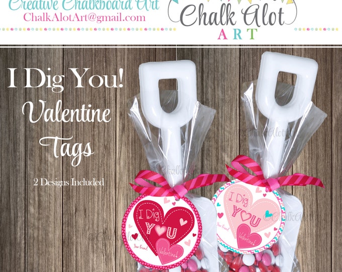 I Dig You Gift Tags Valentine Gifts Valentine's Party - Etsy