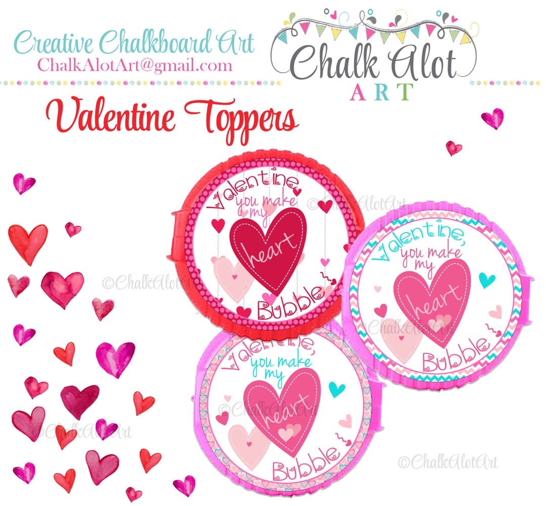 You Make My Heart Bubble Valentine, Heart Bubble Valentine Favors ...