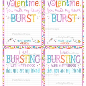 Starburst Valentines, Heart Burst Valentine, 2 Different Designs ...