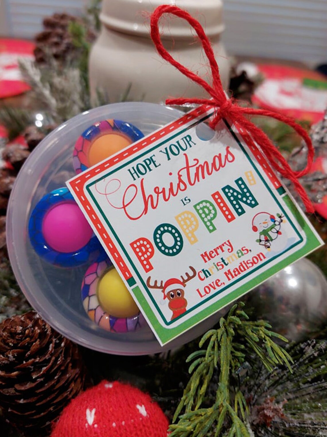 Christmas Pop It Fidget Gift Tags Christmas Gifts Teacher - Etsy