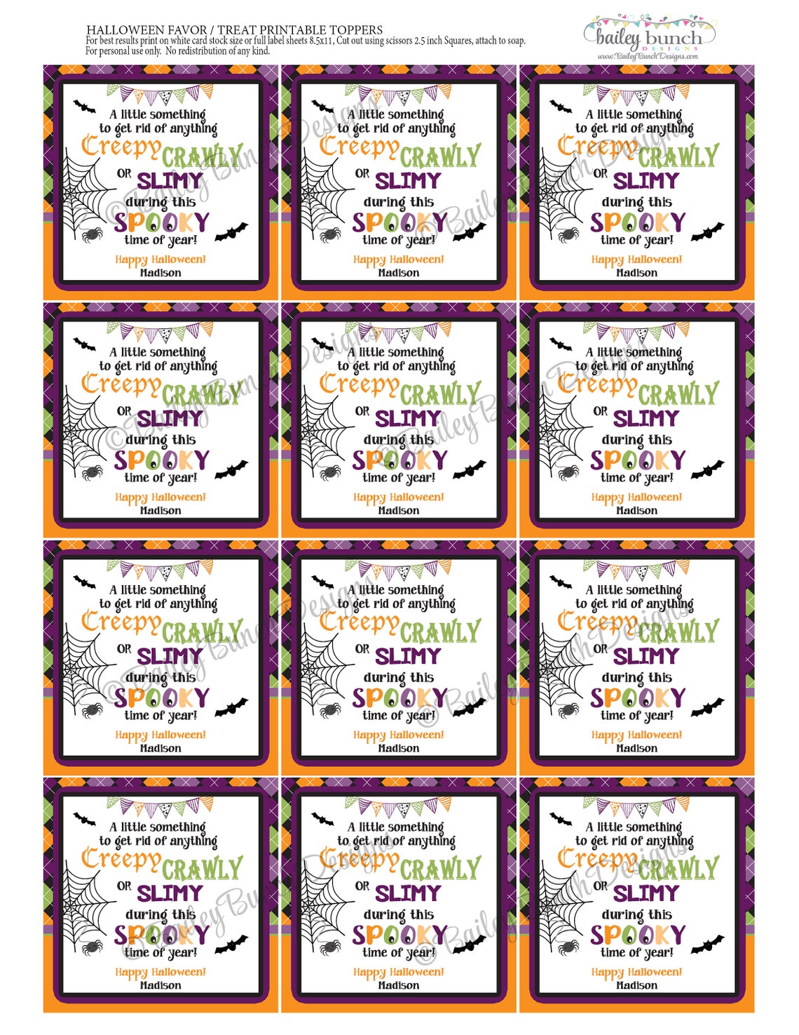 Halloween Soap Gift Tags Halloween Gifts Teacher Gifts Soap - Etsy