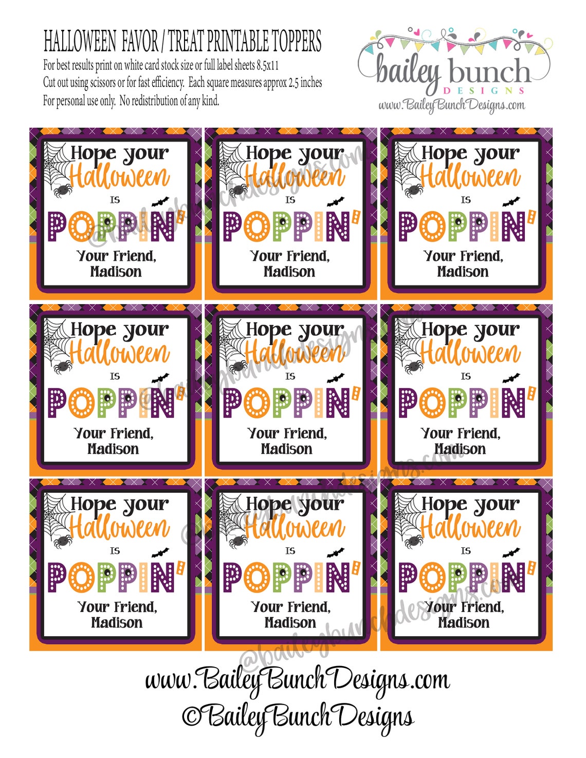 Editable Halloween Pop It Fidget Gift Tags Trick or Treat - Etsy