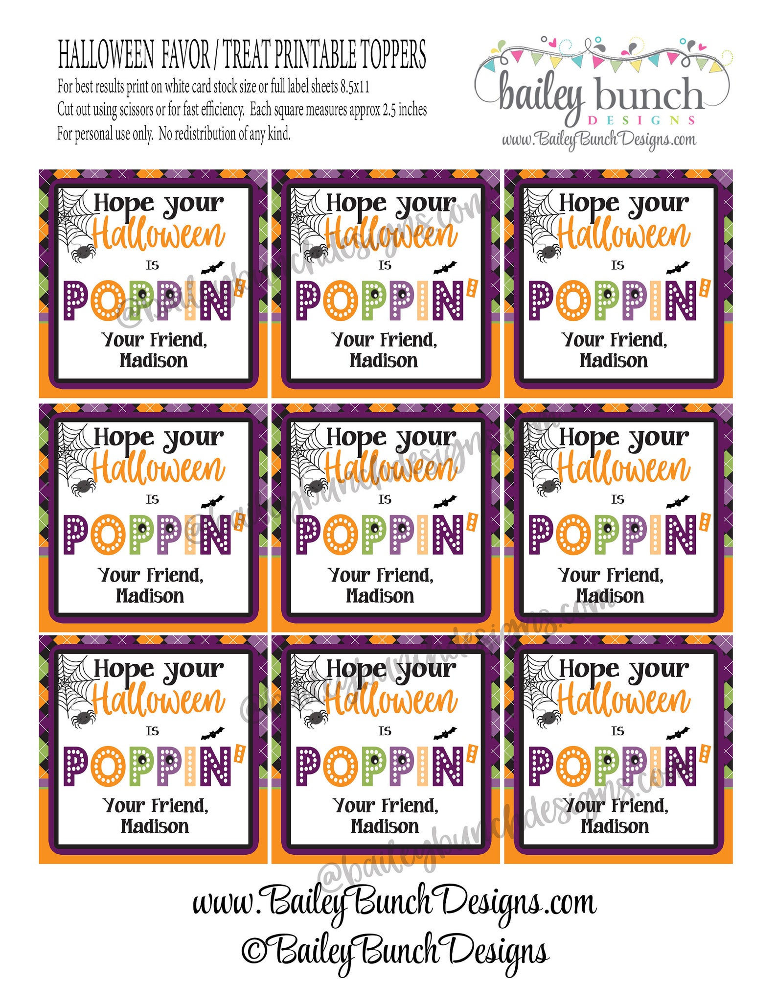 Editable Halloween Pop It Fidget Gift Tags Trick or Treat - Etsy