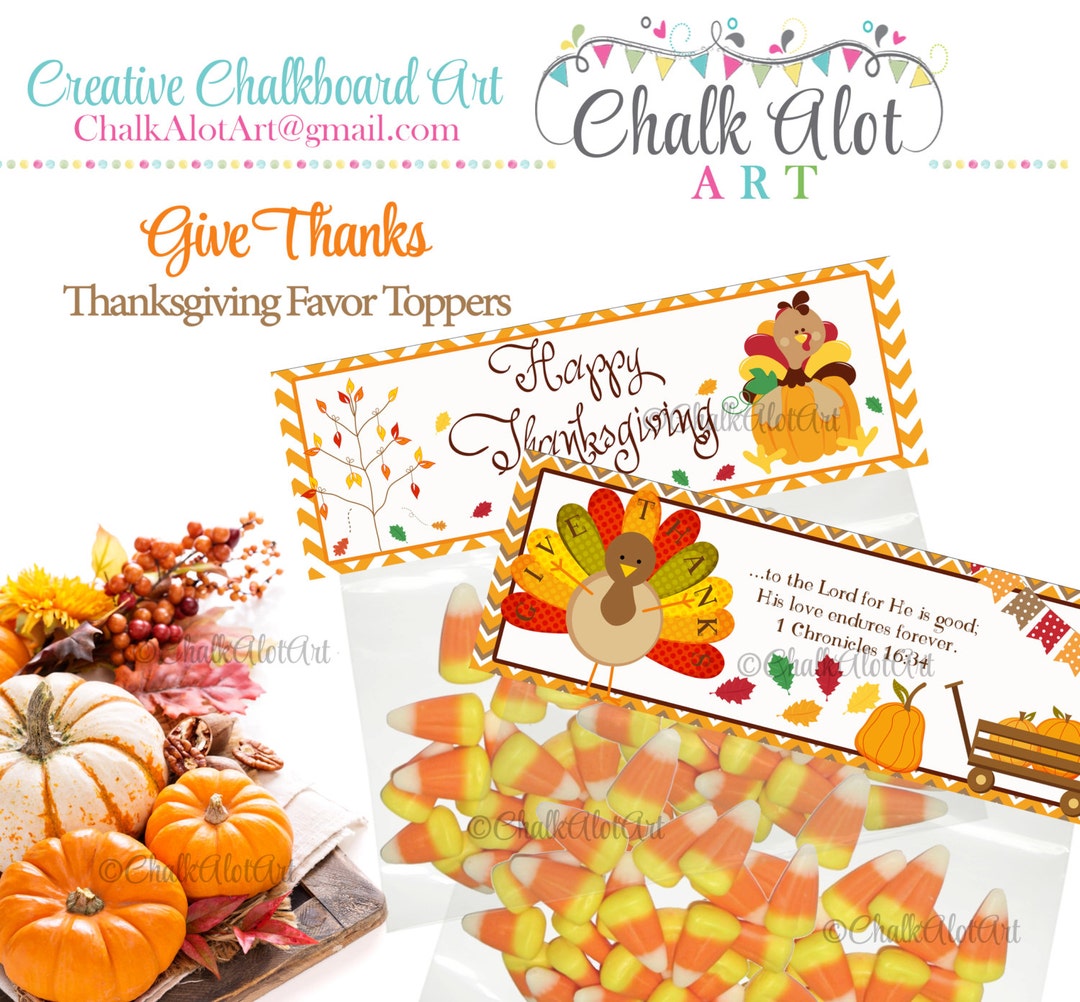 Thanksgiving Give Thanks Favor Toppers, Thanksgiving Favors ...