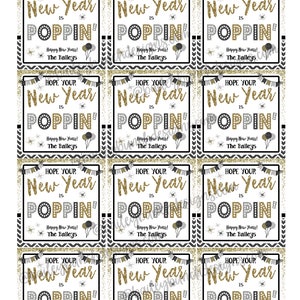 New Years Pop It Champagne Gift Tags, New Year Gifts, Party Gifts, Pop ...