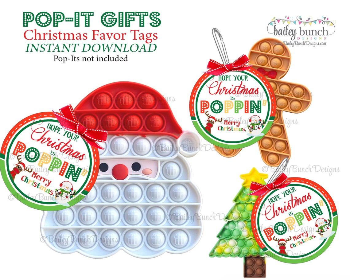 Christmas Pop It Fidget Gift Tags Christmas Gifts Teacher | Etsy