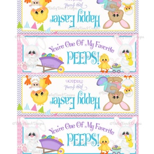Easter Peeps Treat Bag Toppers, Easter Favors, Easter Treat Tags ...