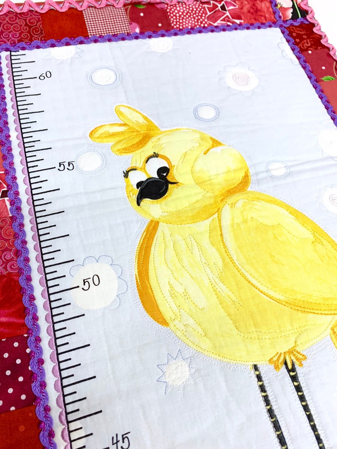 DIY Bird Height Chart Printed Fabric Panel - Etsy