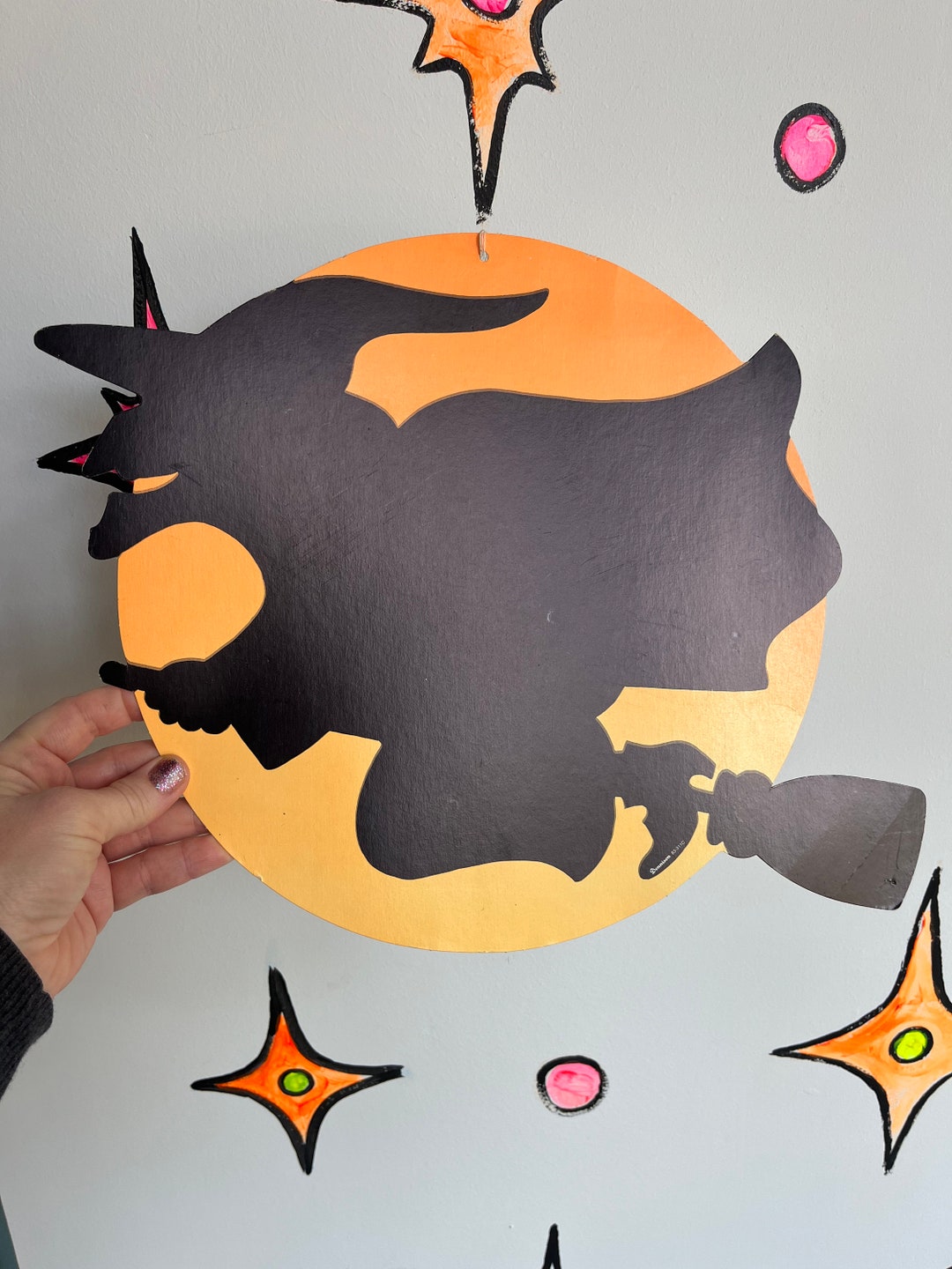 Vintage 1970s Dennison Halloween Flying Witch Cut Out Decoration - Etsy