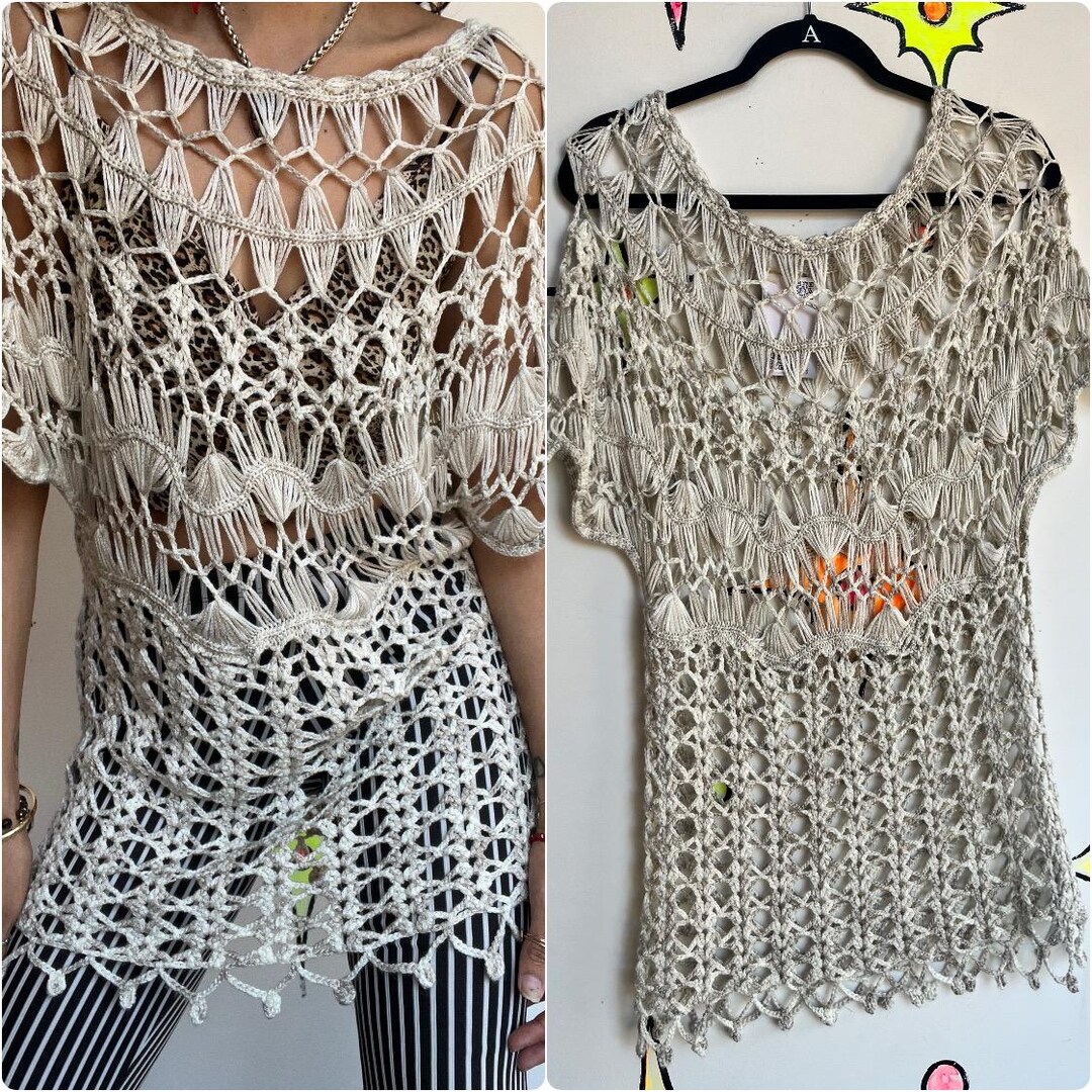 Vintage Y2K | Crochet Fairy Grunge Emo Punk Indie Sleaze Fairycore Top ...