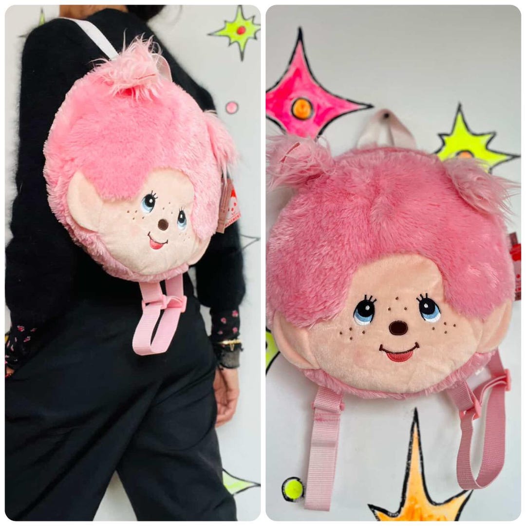 Rare MONCHHICHI Backpack – Pink Kiki Plush Bag by Sekiguchi – Kawaii ...