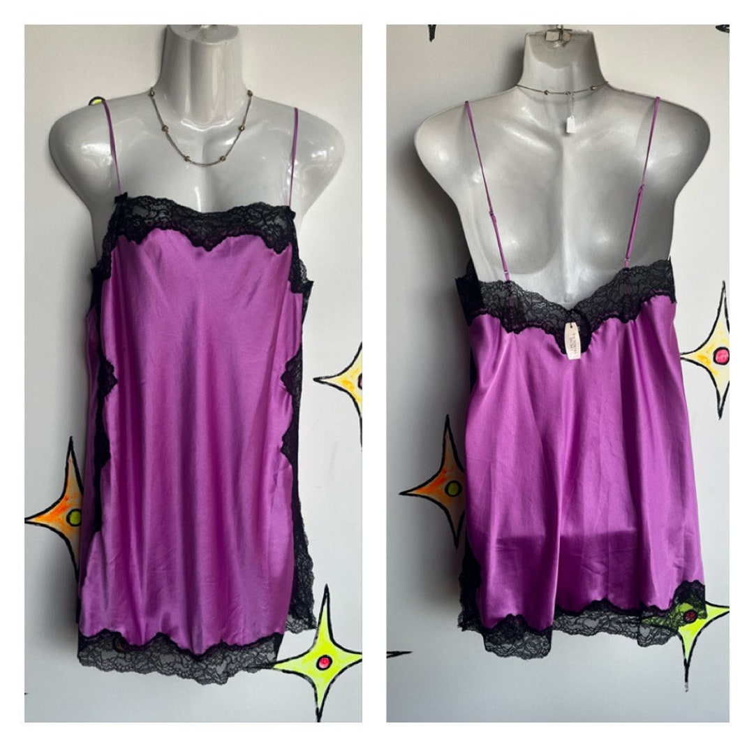 Vintage 90s Y2K | Violet Deadstock Victoria’s Secret Mini Dress Slip ...