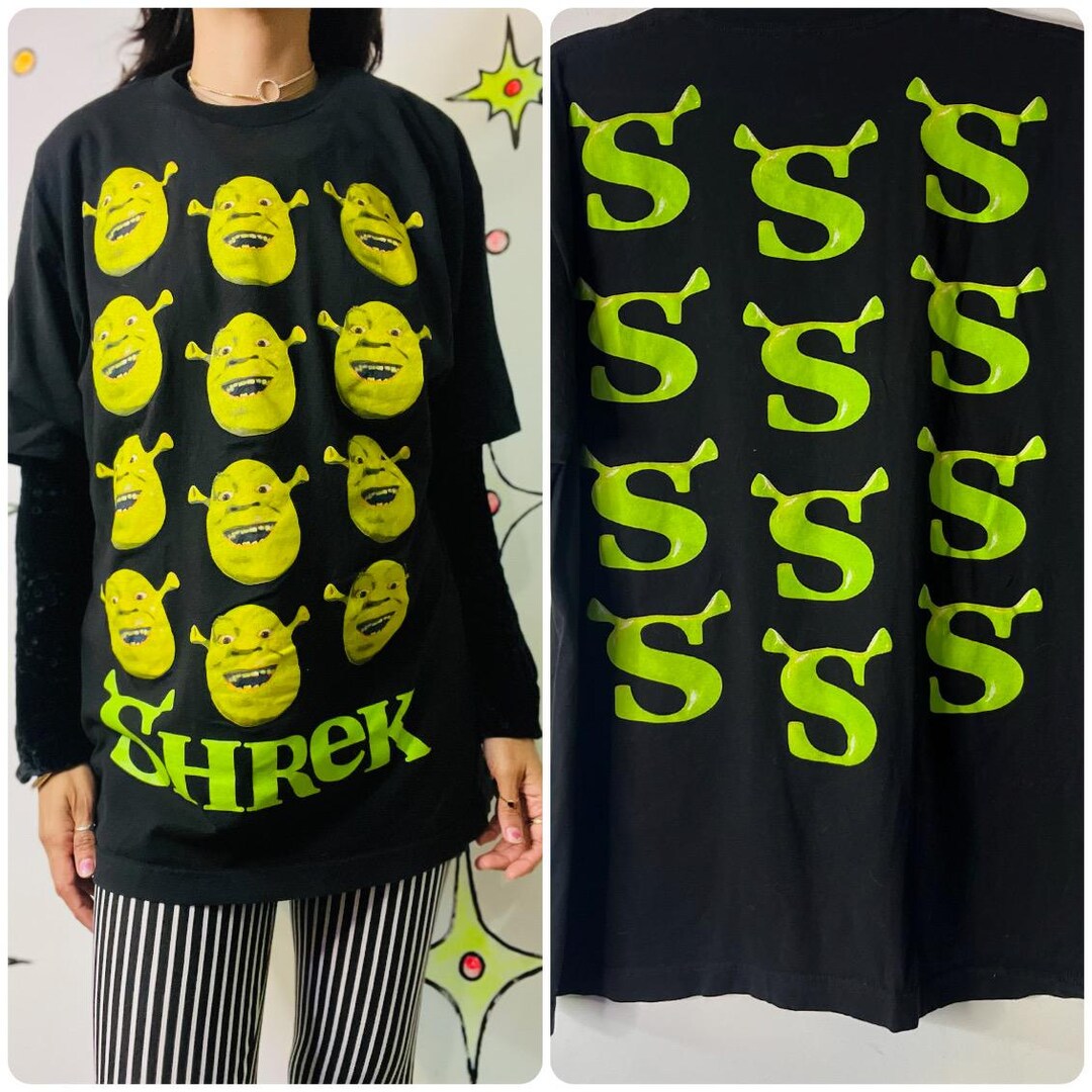 Y2K Shrek Official Dreamworks Black Graphic T-shirt | Memecore Grunge ...