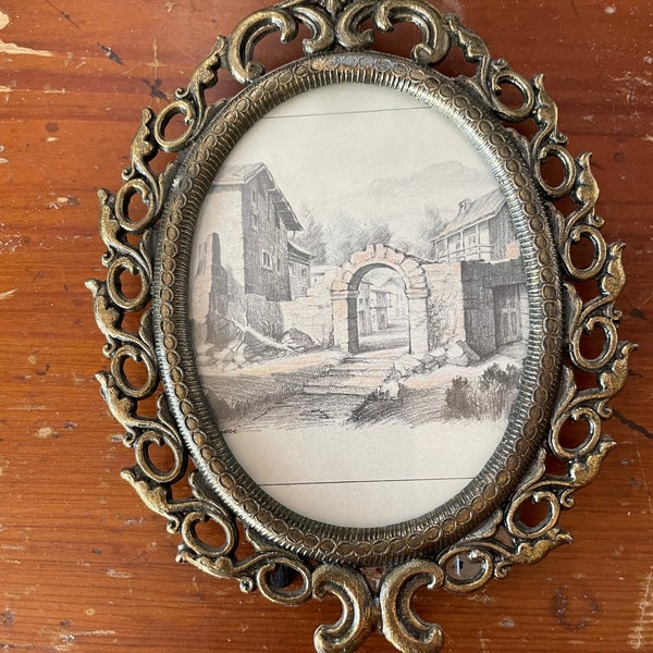 Vintage Oval Frame - Etsy