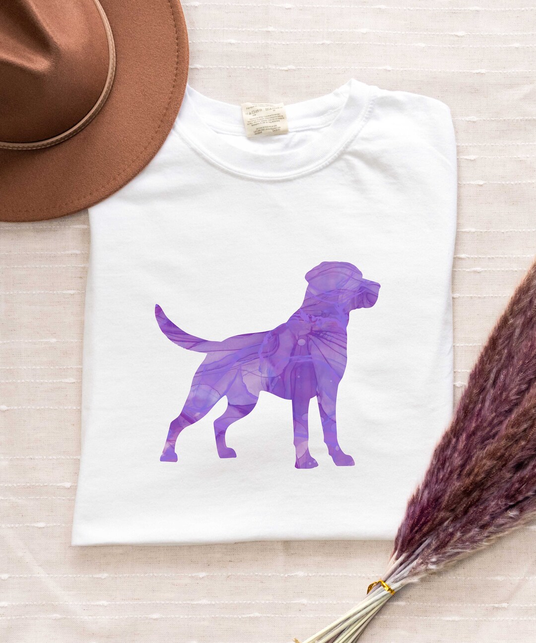 Bright Purple Labrador Retriever Silhouette Alcohol Ink Marble ...