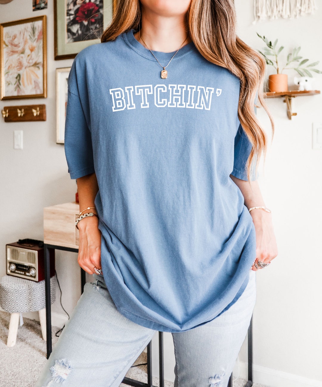 Bitchin Bitching Varsity Font Heavy Weight Comfort Colors Tee Shirt - Etsy