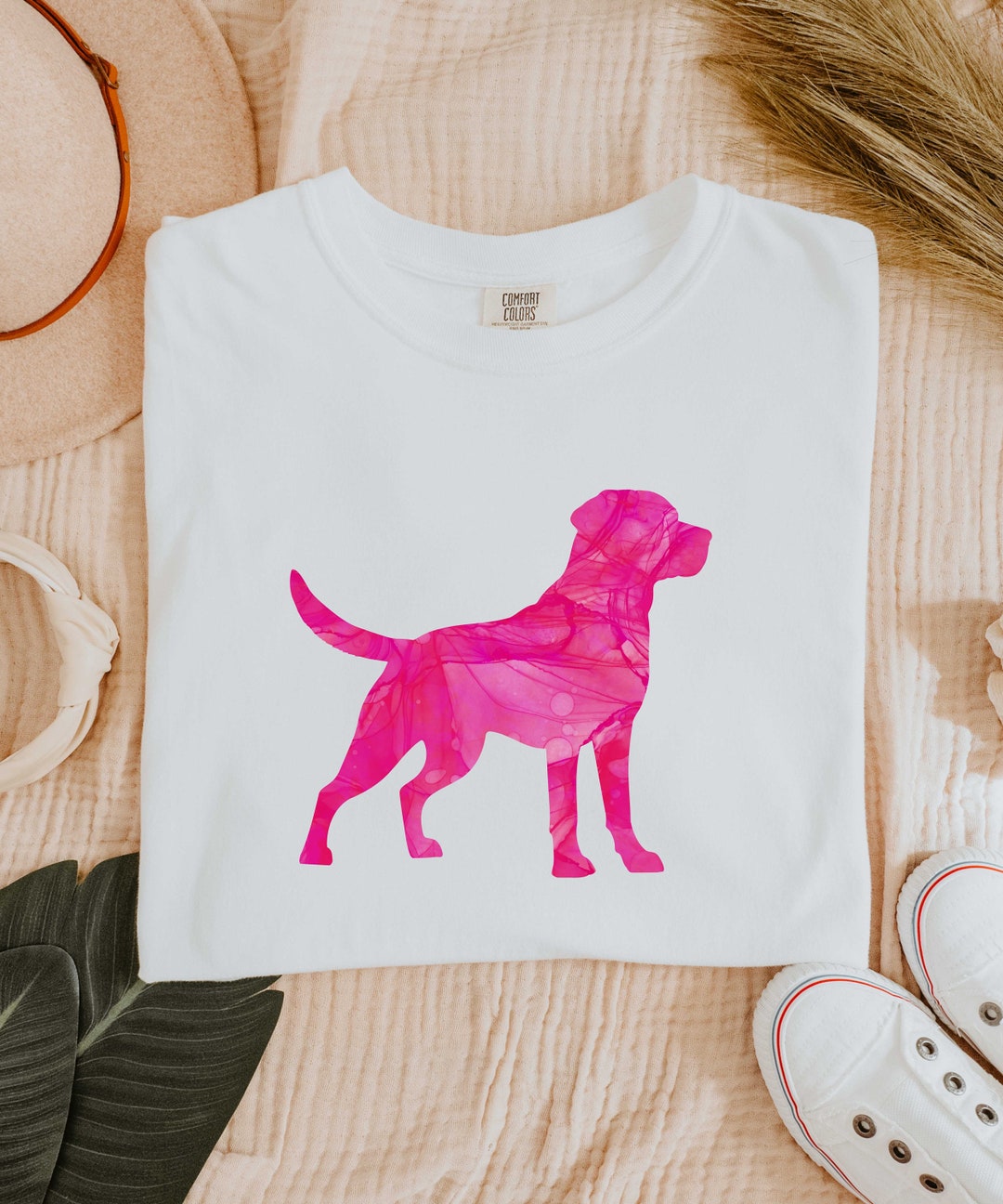 Hot Pink Labrador Retriever Silhouette Alcohol Ink Marble Multicolor ...