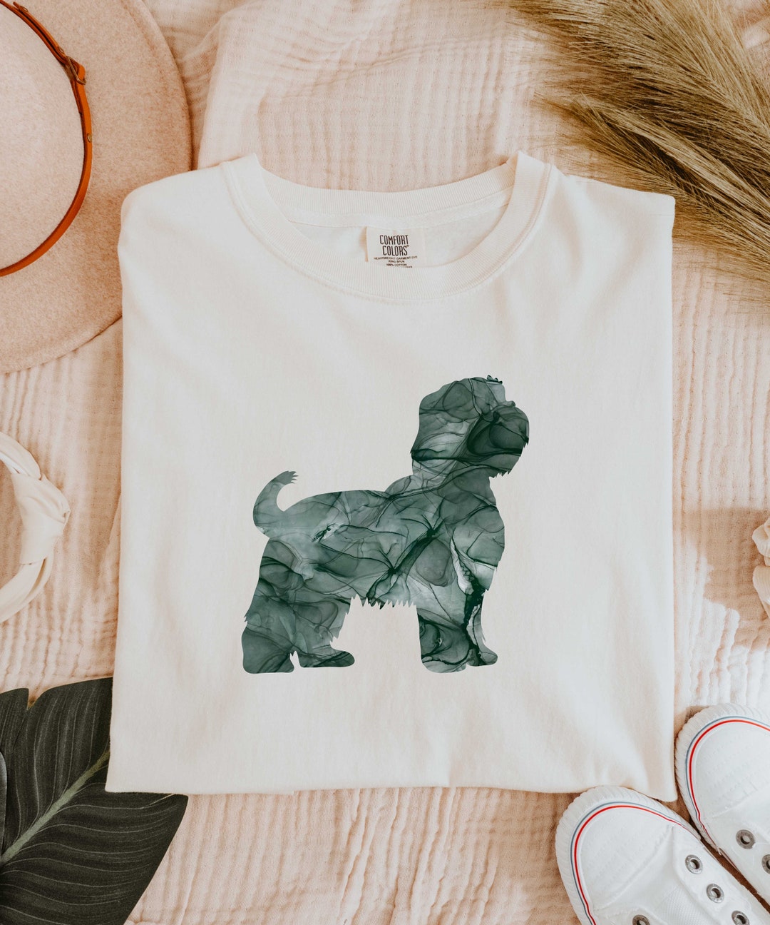 Dark Green Shih Tzu Silhouette Alcohol Ink Marble Emerald Multicolor ...